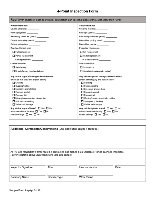 4 Point Home Inspection Form - LAB Home Inspections LLC